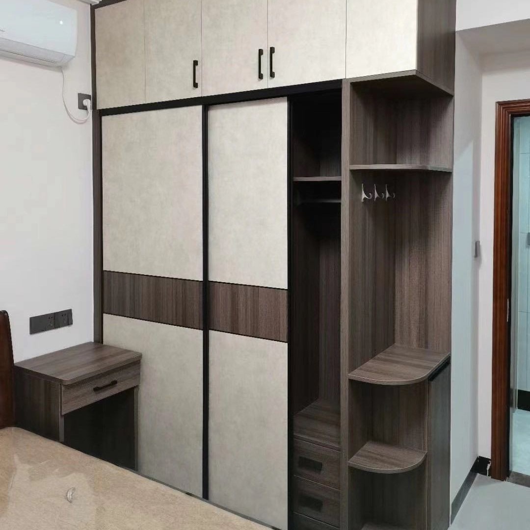 Adjustable MDF Sliding Door Wardrobe Cabinet with Custom Finishes